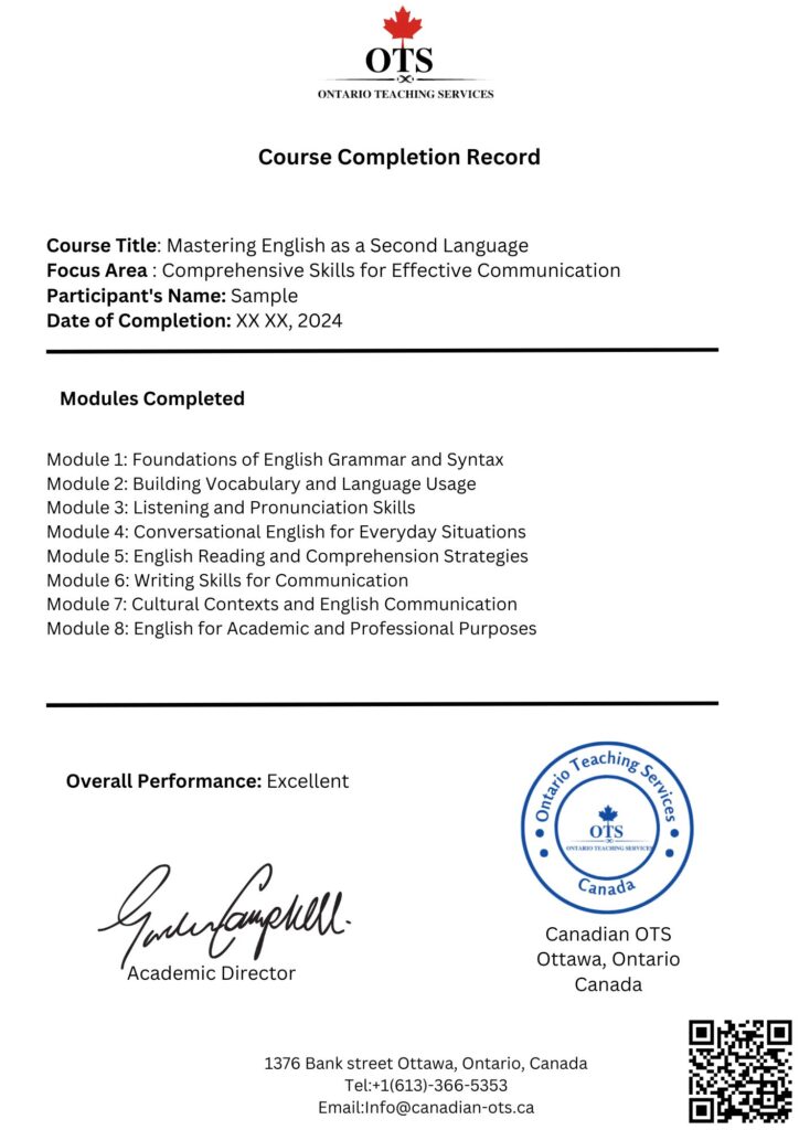 Sample Record Canadian Ots